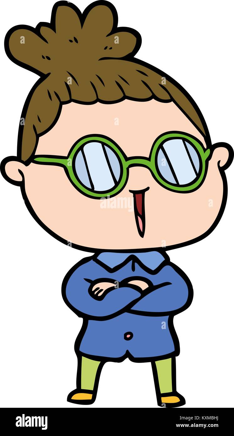 cartoon woman wearing spectacles Stock Vector Image & Art - Alamy
