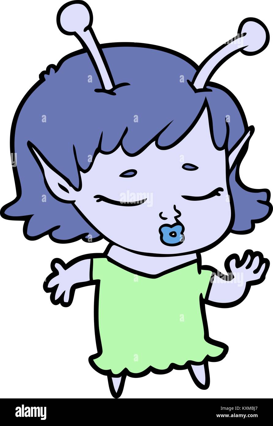 cute alien girl cartoon Stock Vector Image & Art - Alamy