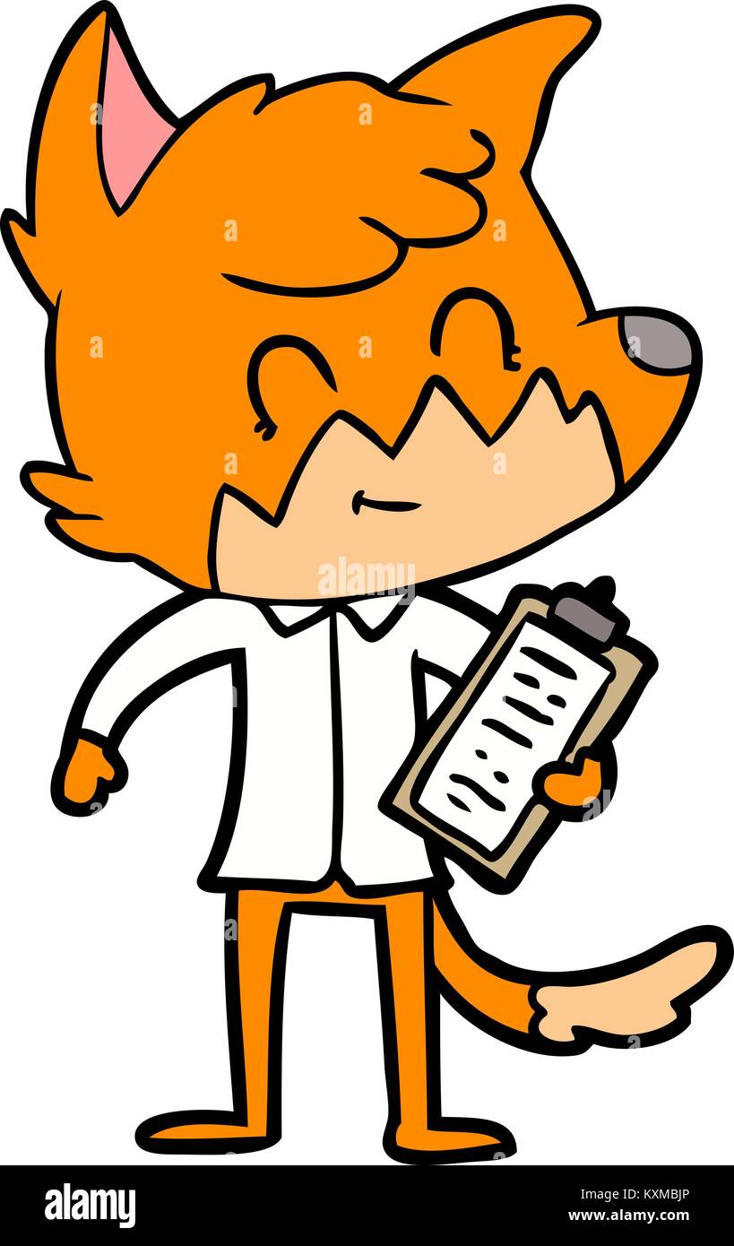 cartoon friendly fox manager Stock Vector Image & Art - Alamy