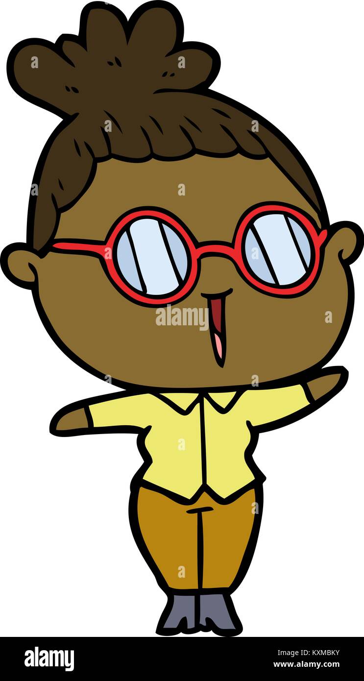 cartoon woman wearing spectacles Stock Vector Image & Art - Alamy