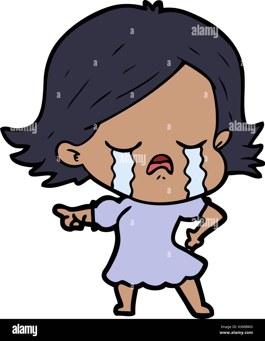 cartoon girl crying and pointing Stock Vector Image & Art - Alamy