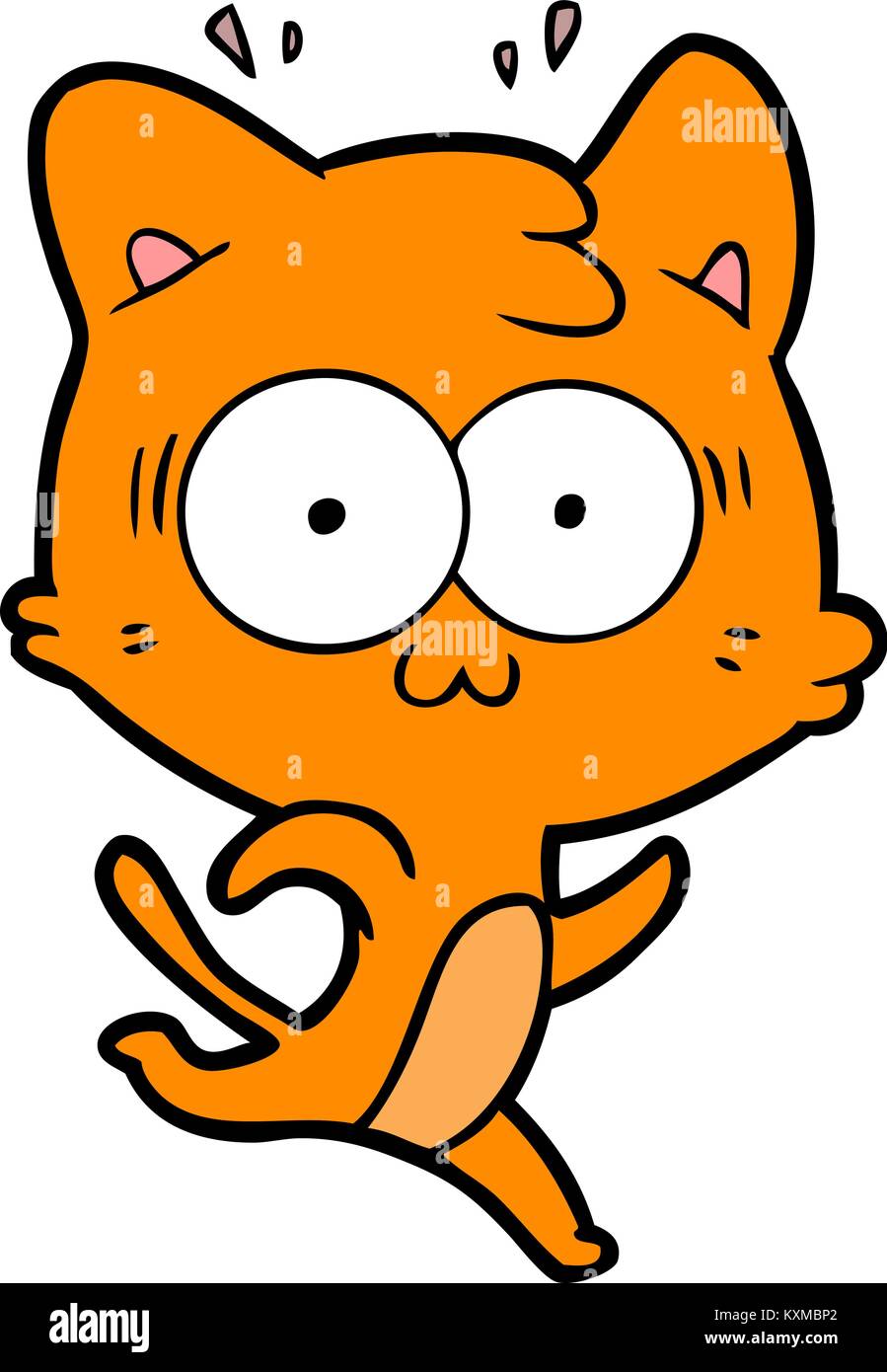 cartoon surprised cat running Stock Vector Image & Art - Alamy