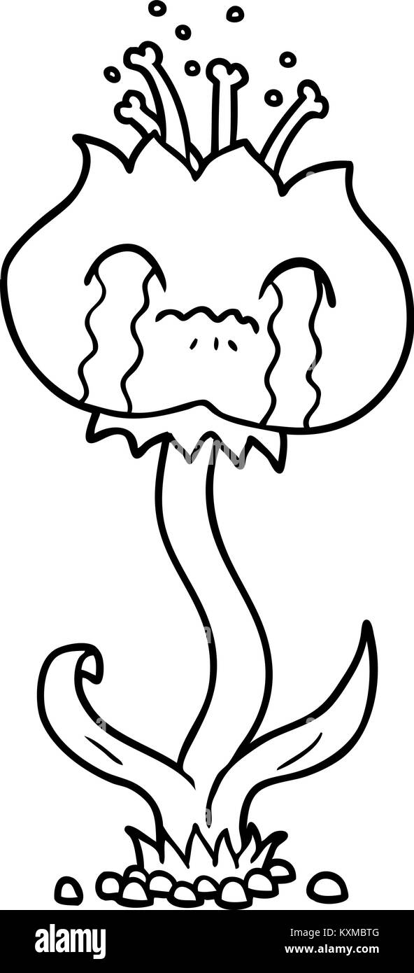 cartoon flower crying Stock Vector Image & Art - Alamy