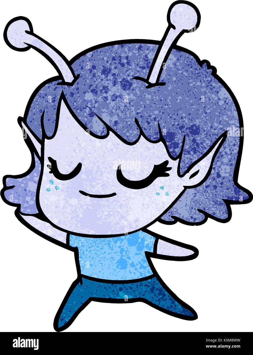 smiling alien girl cartoon Stock Vector Image & Art - Alamy
