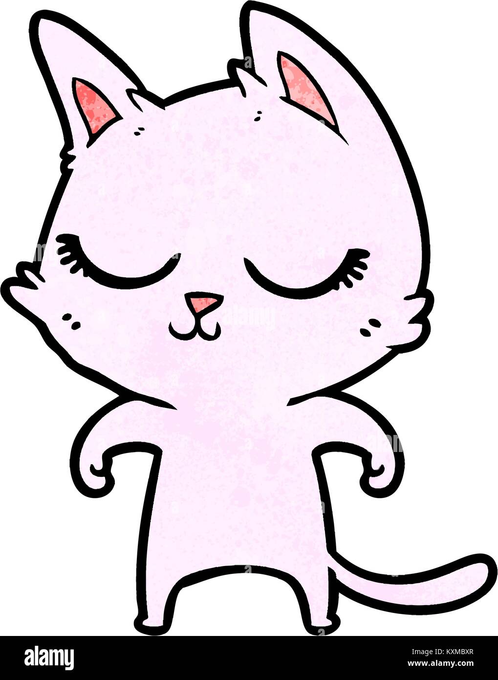 calm cartoon cat Stock Vector Image & Art - Alamy