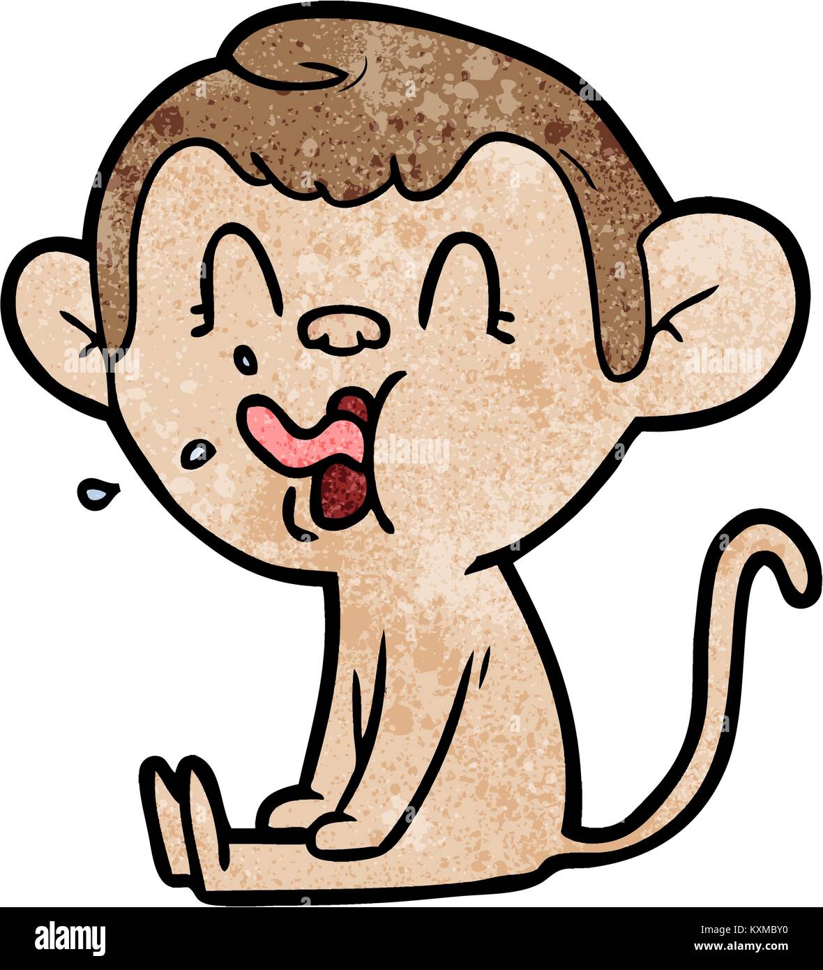 crazy cartoon monkey sitting Stock Vector Image & Art - Alamy