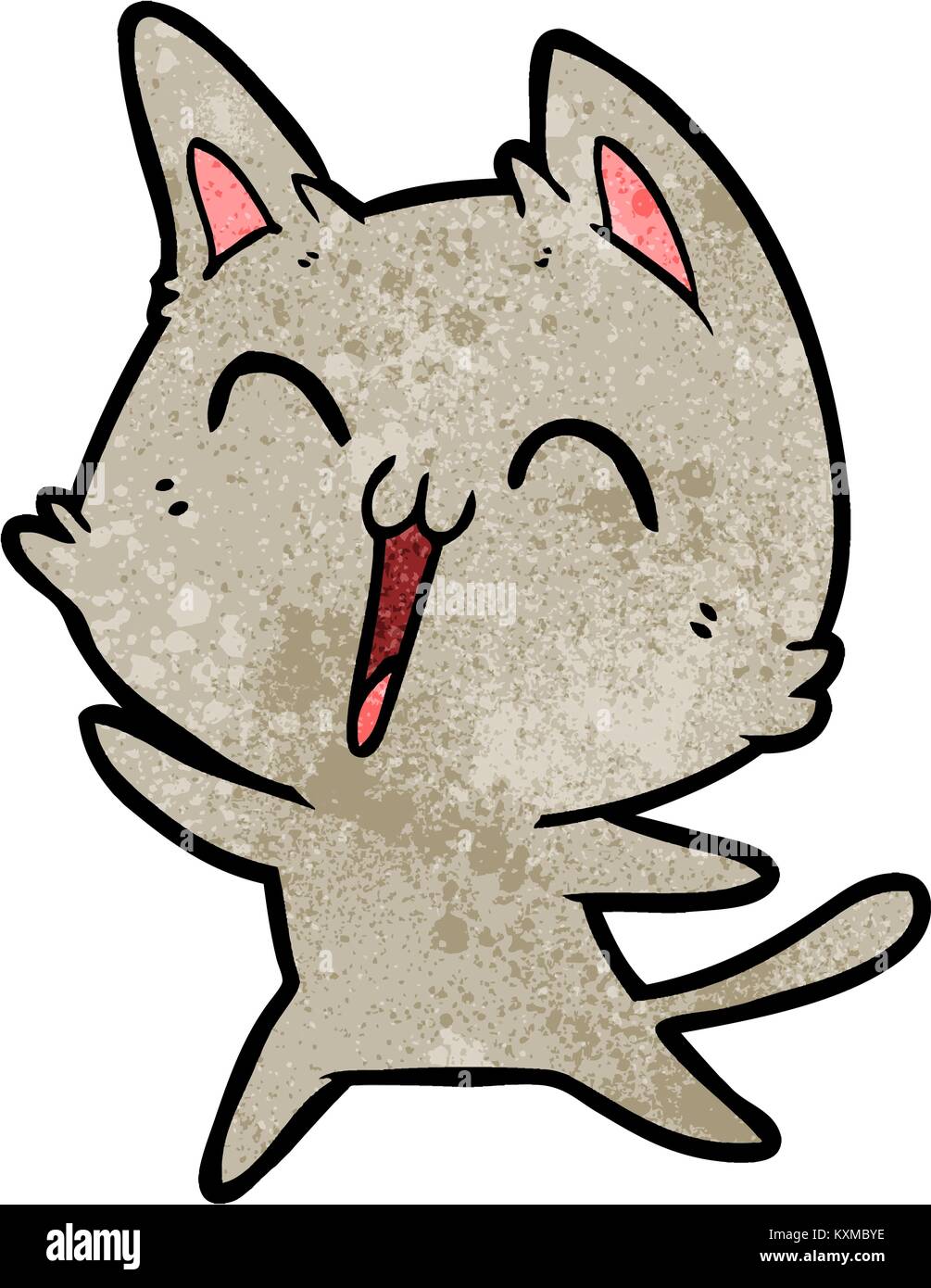 happy cartoon cat Stock Vector Image & Art - Alamy