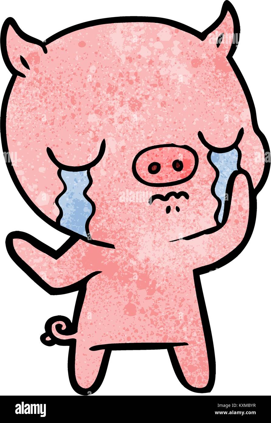 cartoon pig crying Stock Vector Image & Art - Alamy
