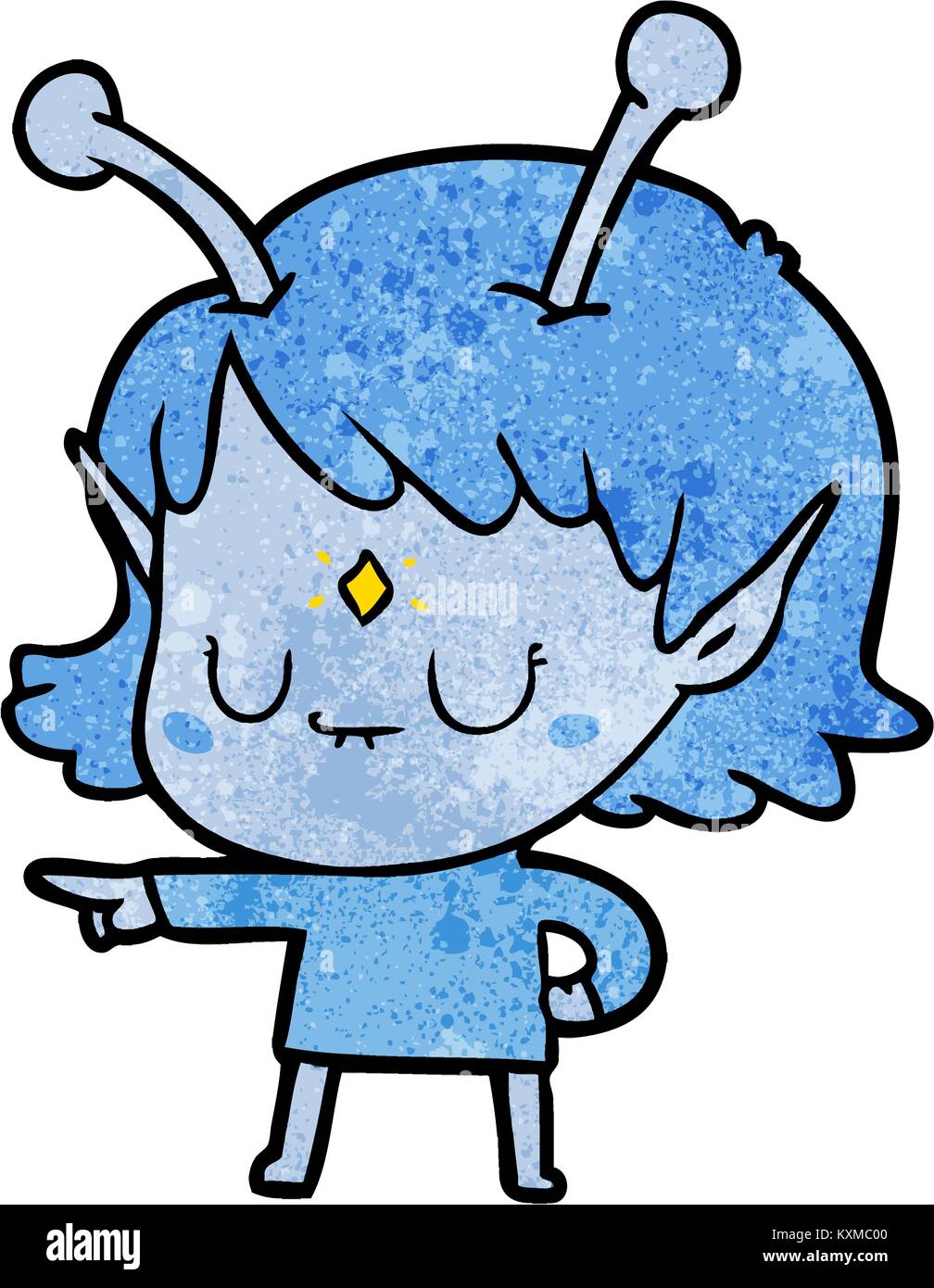 cartoon alien girl Stock Vector Image & Art - Alamy