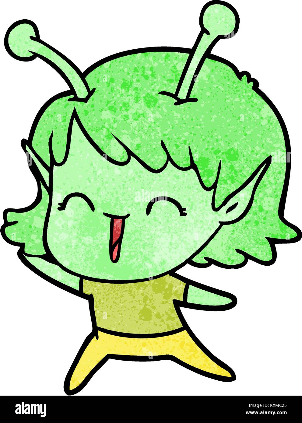 cartoon alien girl laughing Stock Vector Image & Art - Alamy