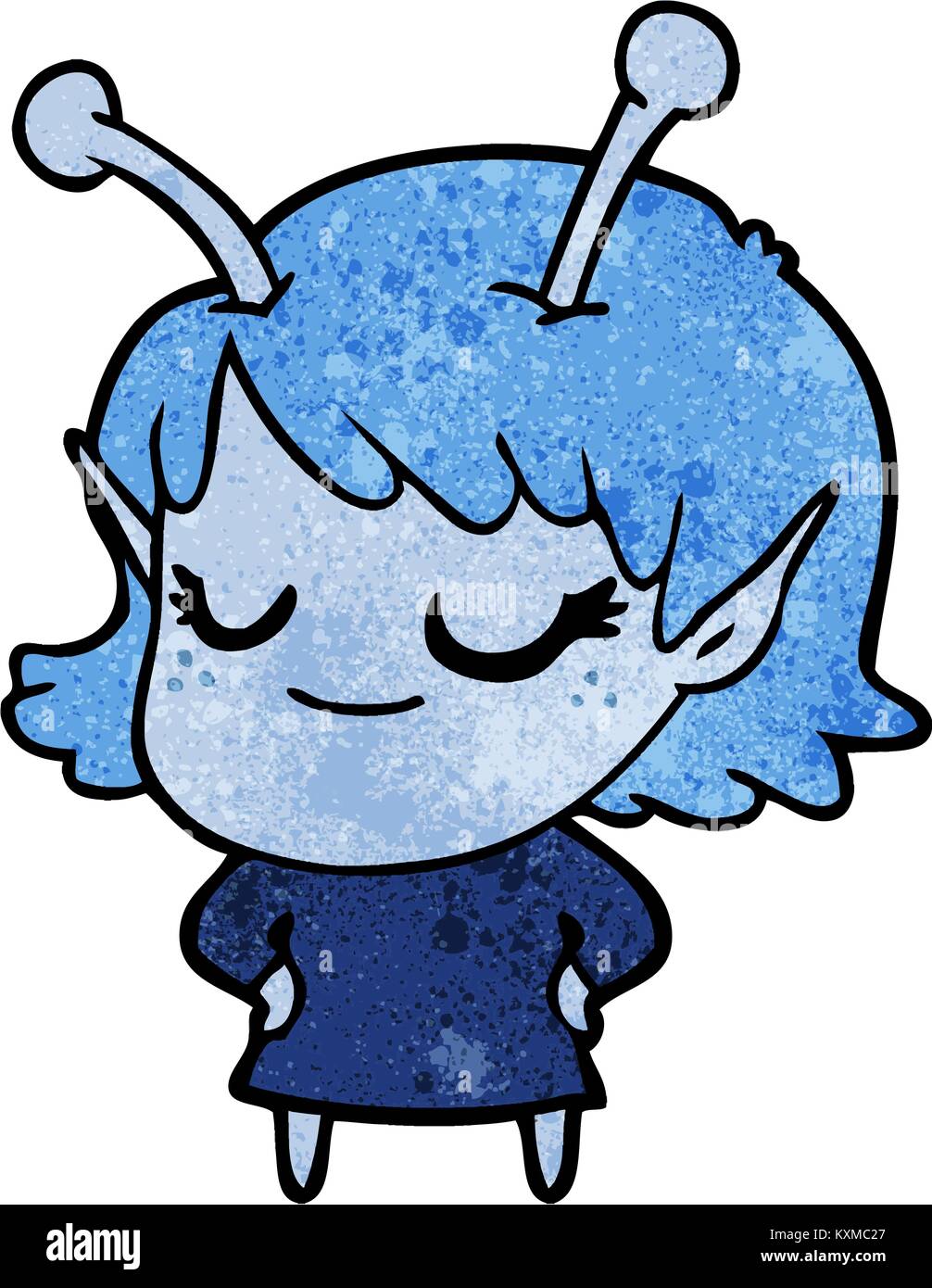 smiling alien girl cartoon Stock Vector Image & Art - Alamy