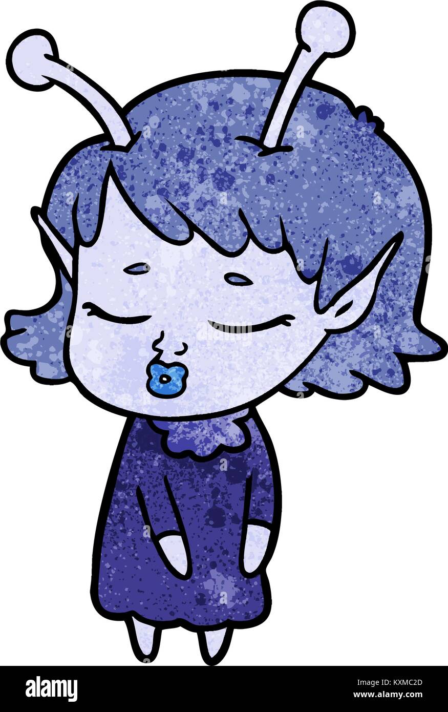 cute alien girl cartoon Stock Vector Image & Art - Alamy