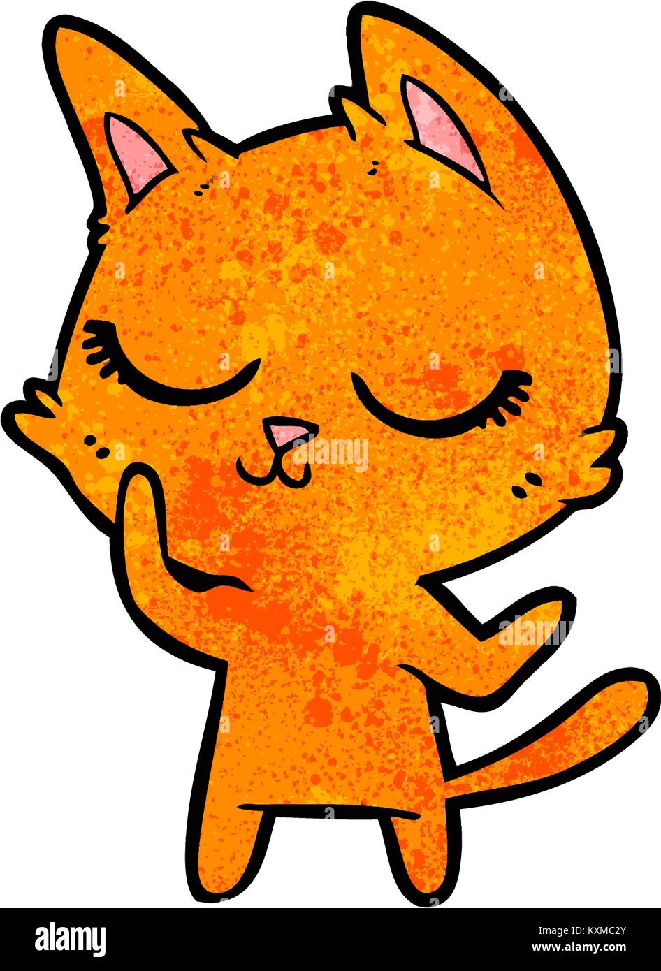 calm cartoon cat Stock Vector Image & Art - Alamy