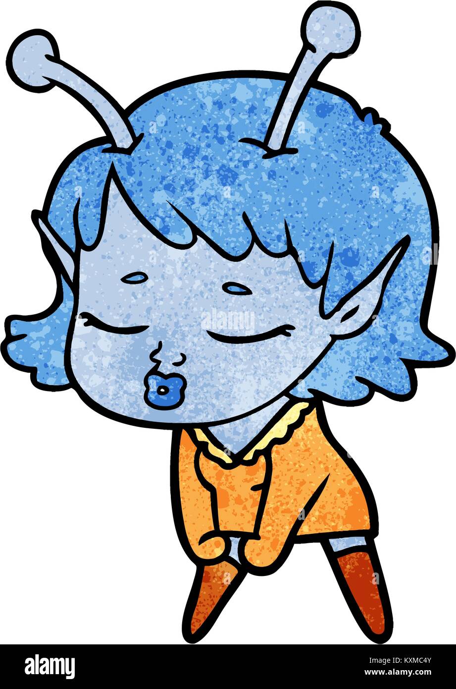 cute alien girl cartoon Stock Vector Image & Art - Alamy
