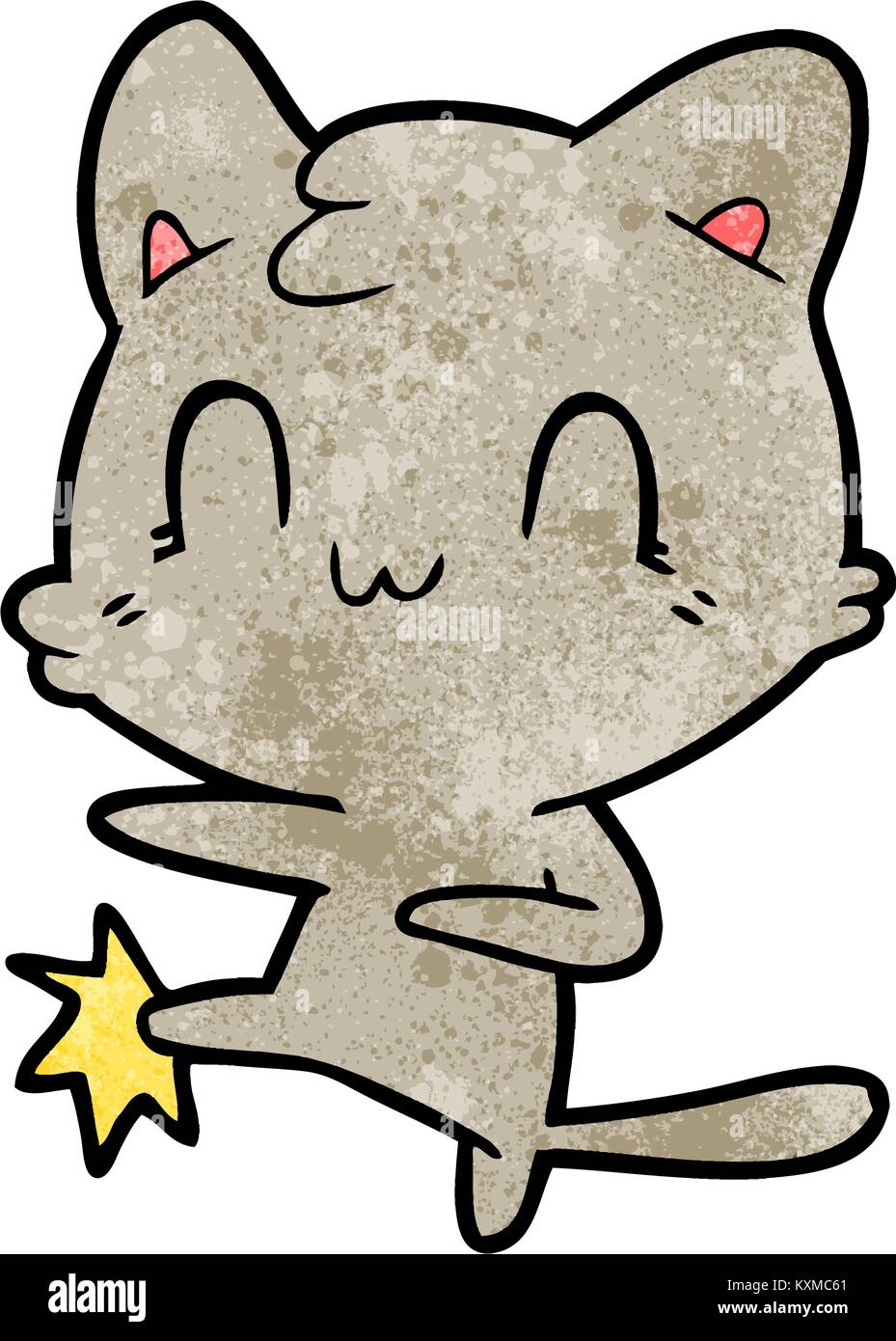 cartoon happy cat karate kicking Stock Vector Image & Art - Alamy