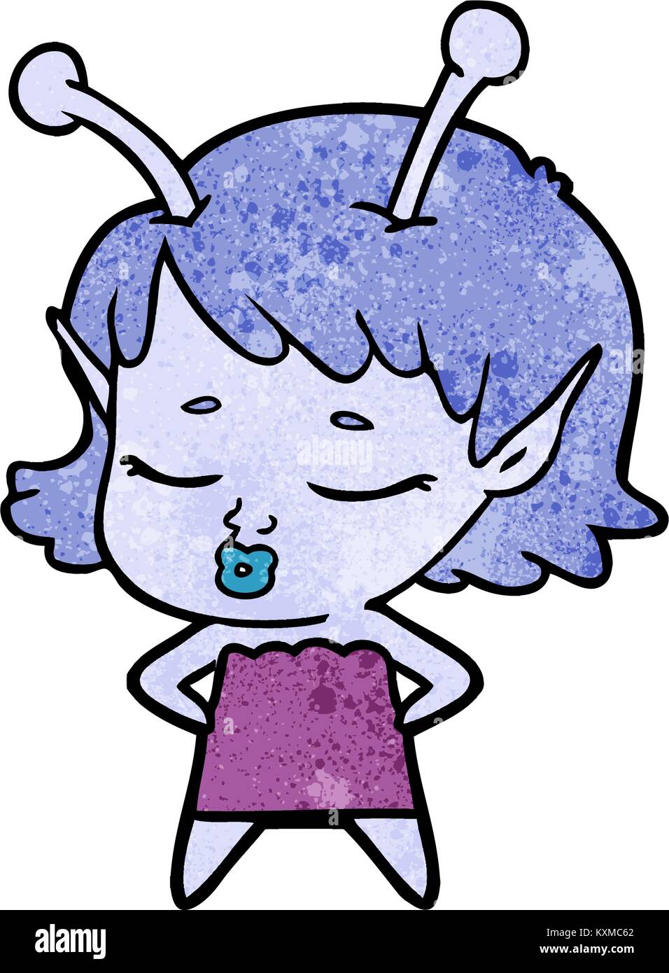 cute alien girl cartoon Stock Vector Image & Art - Alamy