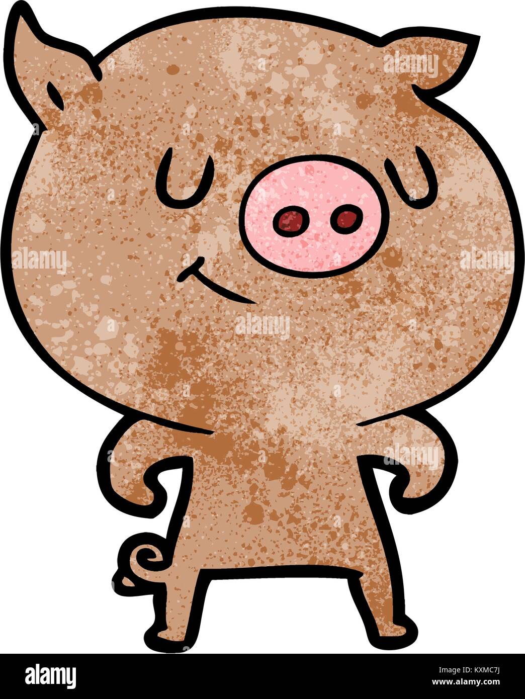 happy cartoon pig Stock Vector Image & Art - Alamy
