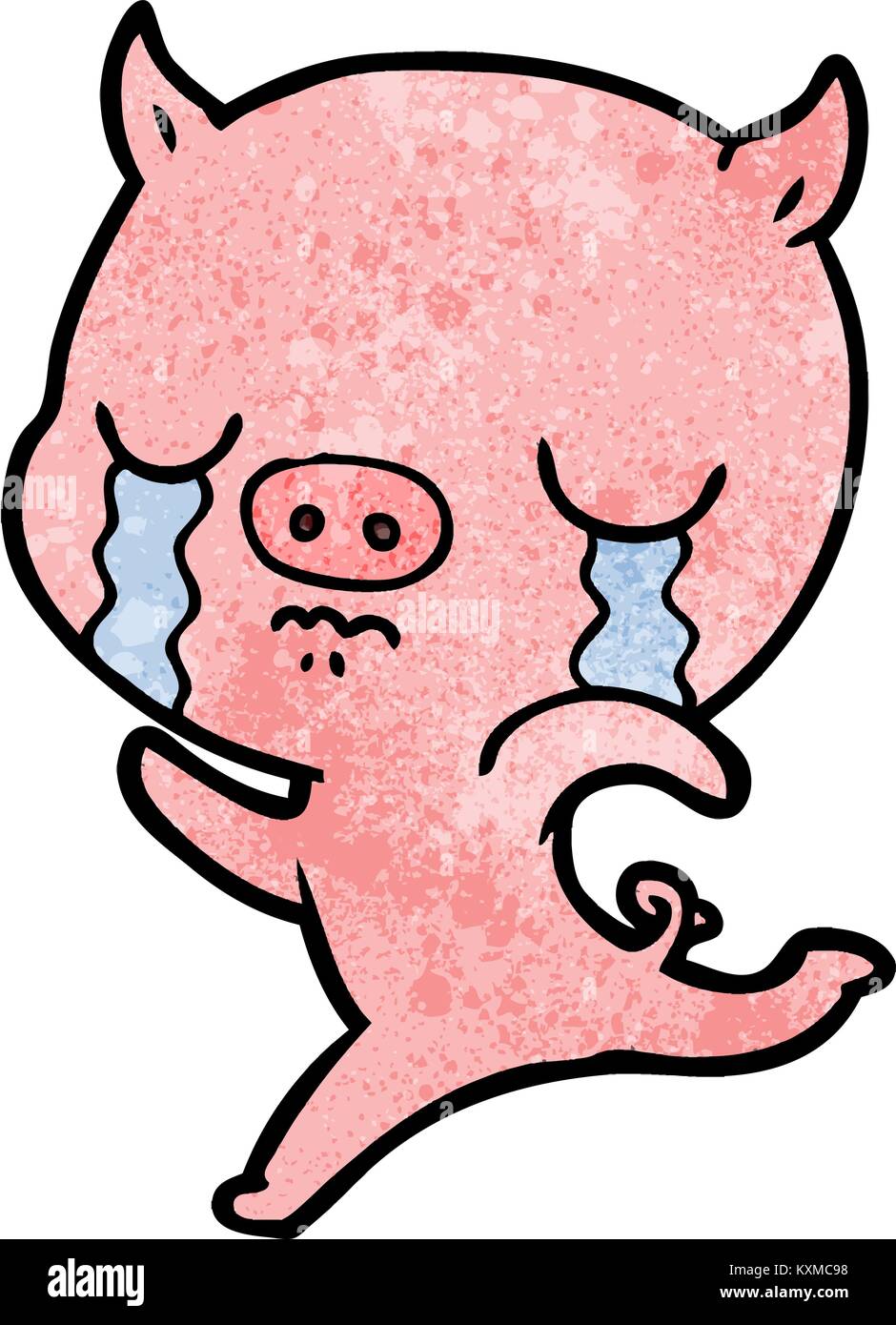 cartoon running pig crying Stock Vector Image & Art - Alamy