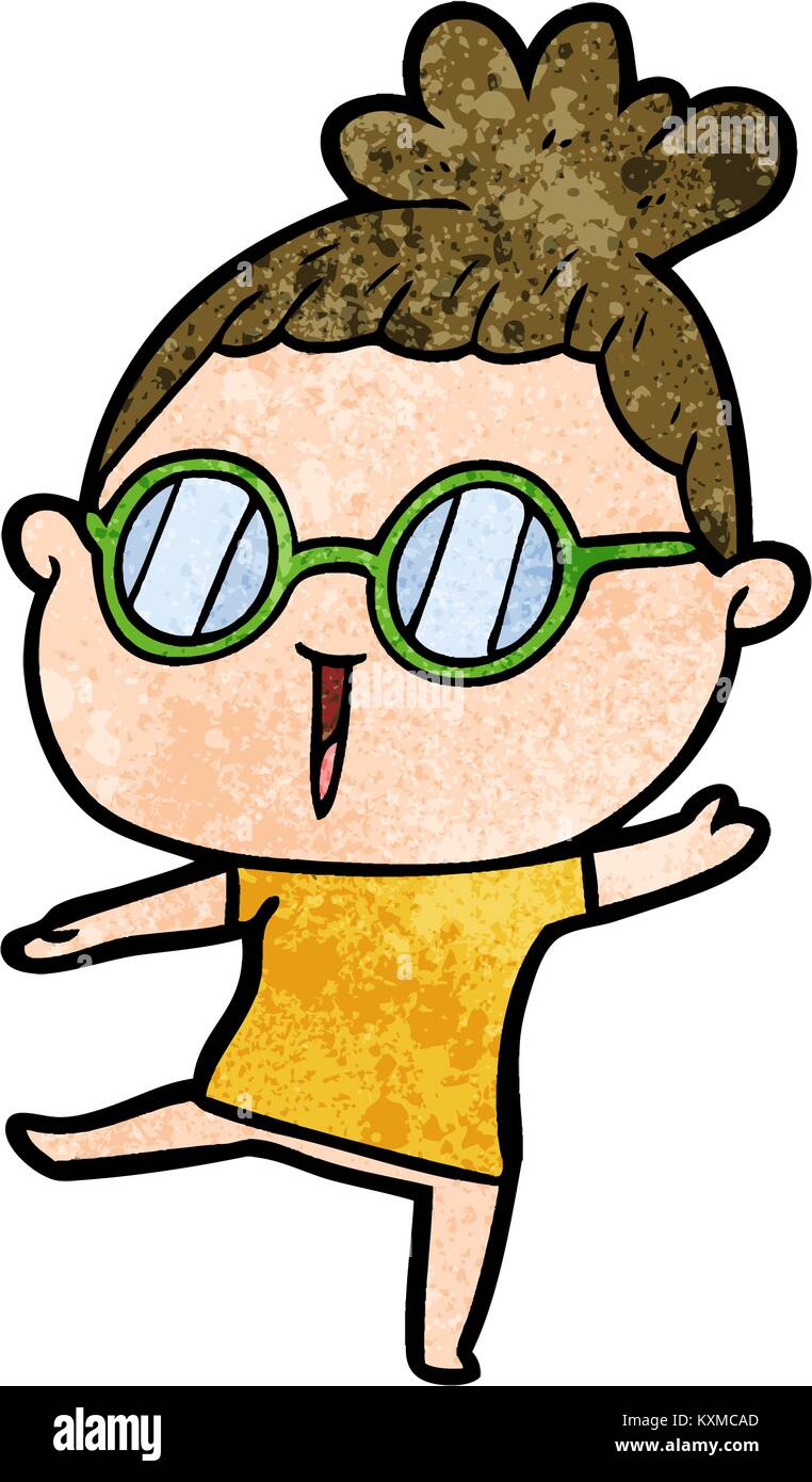 cartoon woman wearing spectacles Stock Vector Image & Art - Alamy