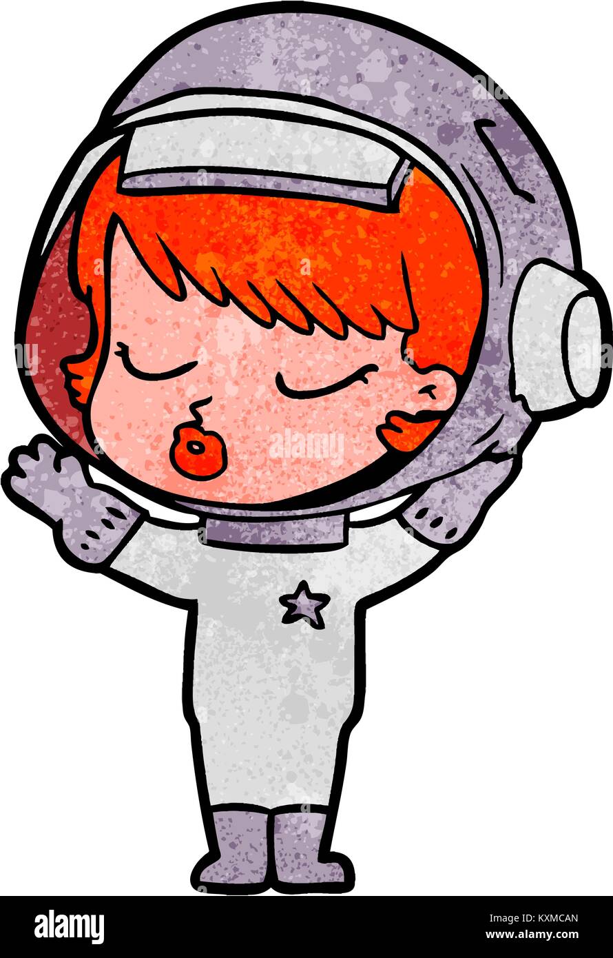Cartoon Pretty Astronaut Girl Stock Vector Image And Art Alamy
