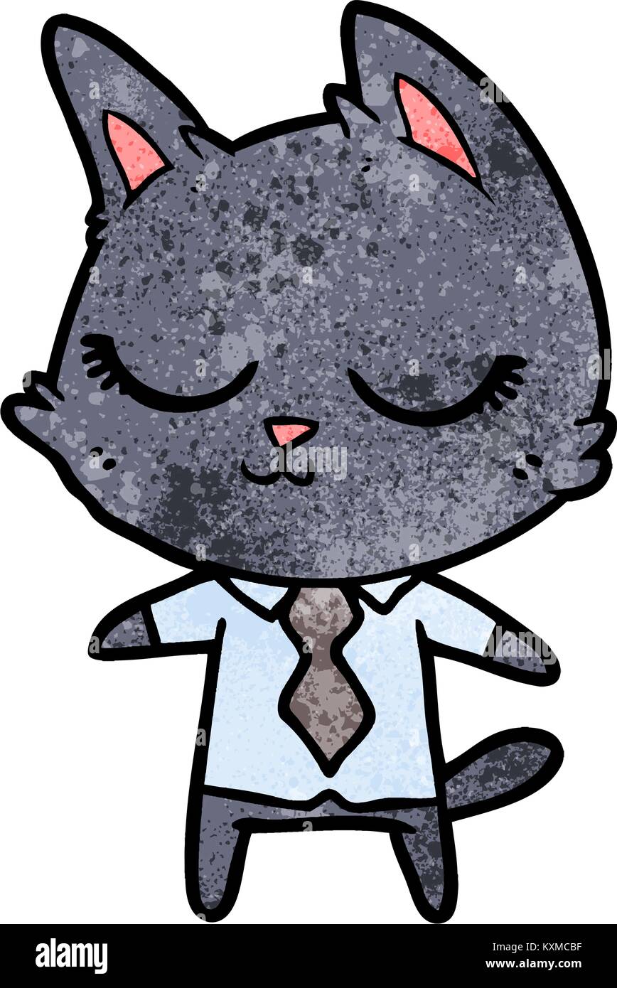 calm cartoon cat Stock Vector Image & Art - Alamy