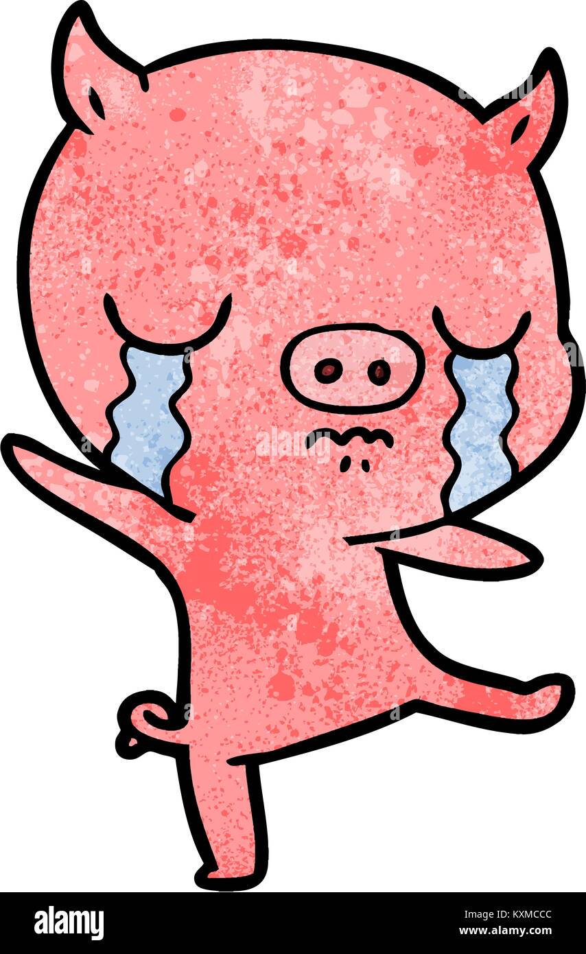 cartoon pig crying Stock Vector Image & Art - Alamy