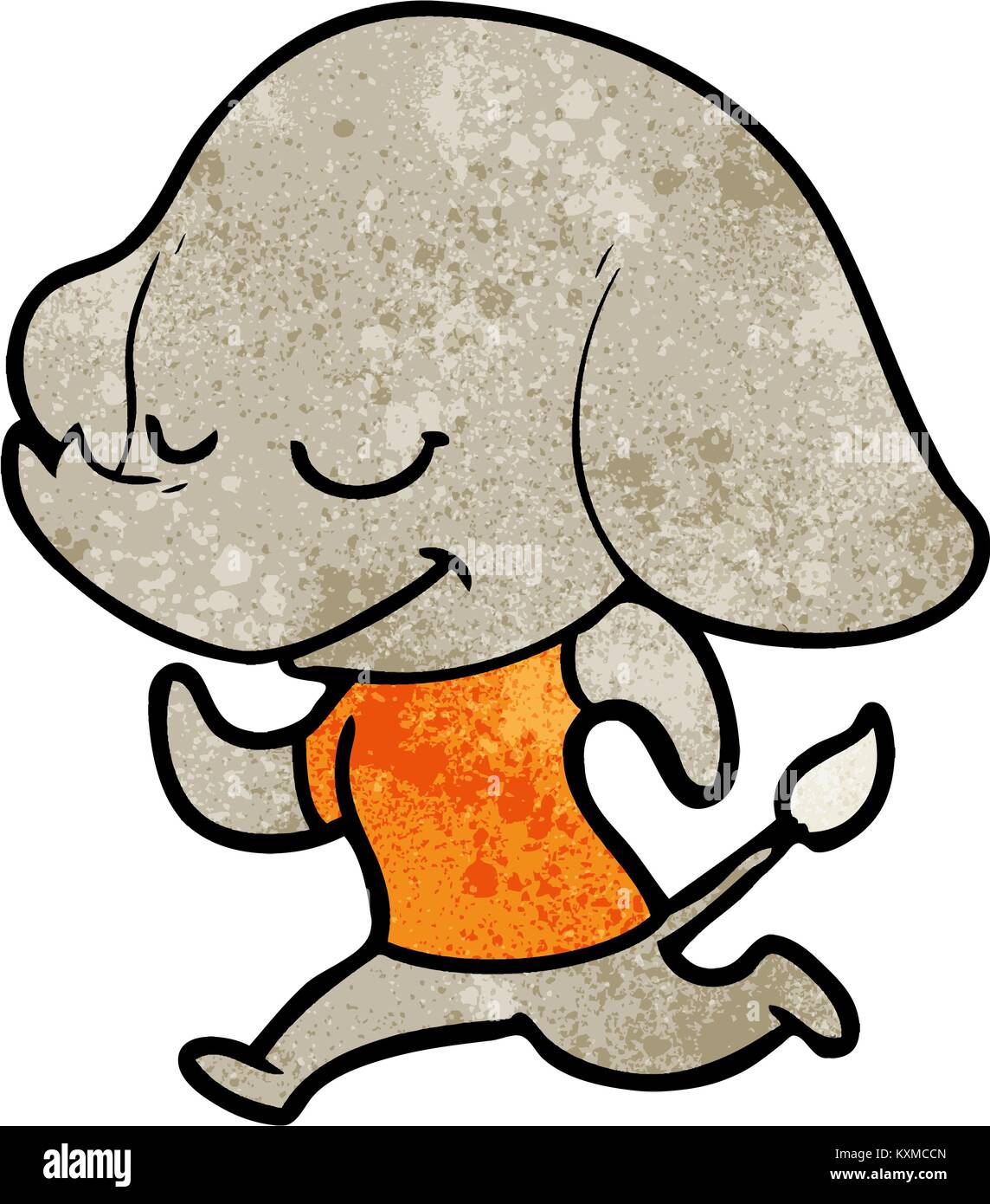 cartoon smiling elephant running Stock Vector Image & Art - Alamy