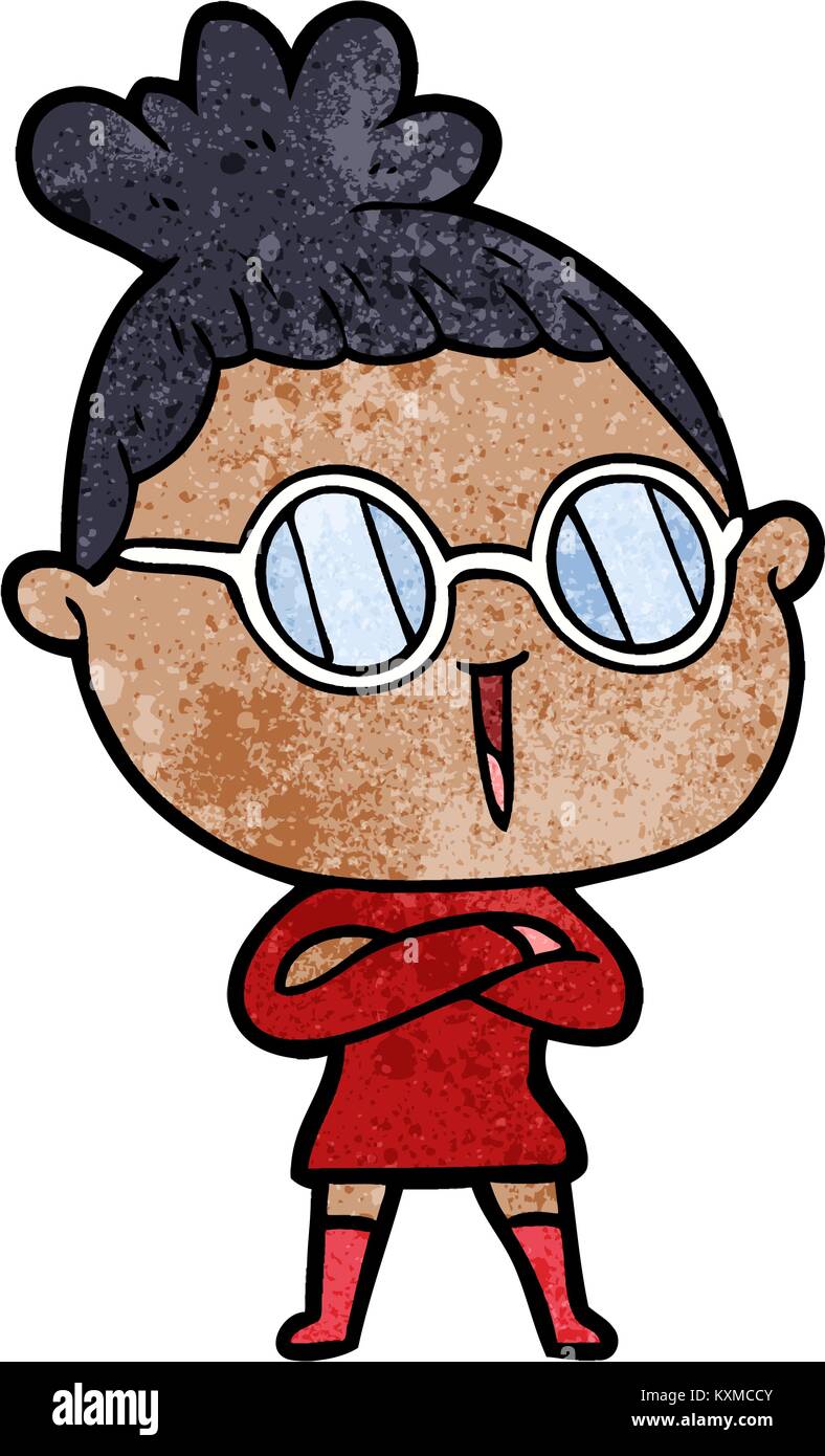 cartoon woman wearing spectacles Stock Vector Image & Art - Alamy