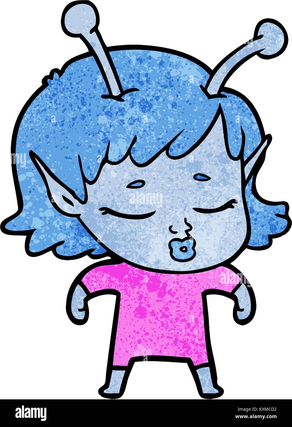 cute alien girl cartoon Stock Vector Image & Art - Alamy