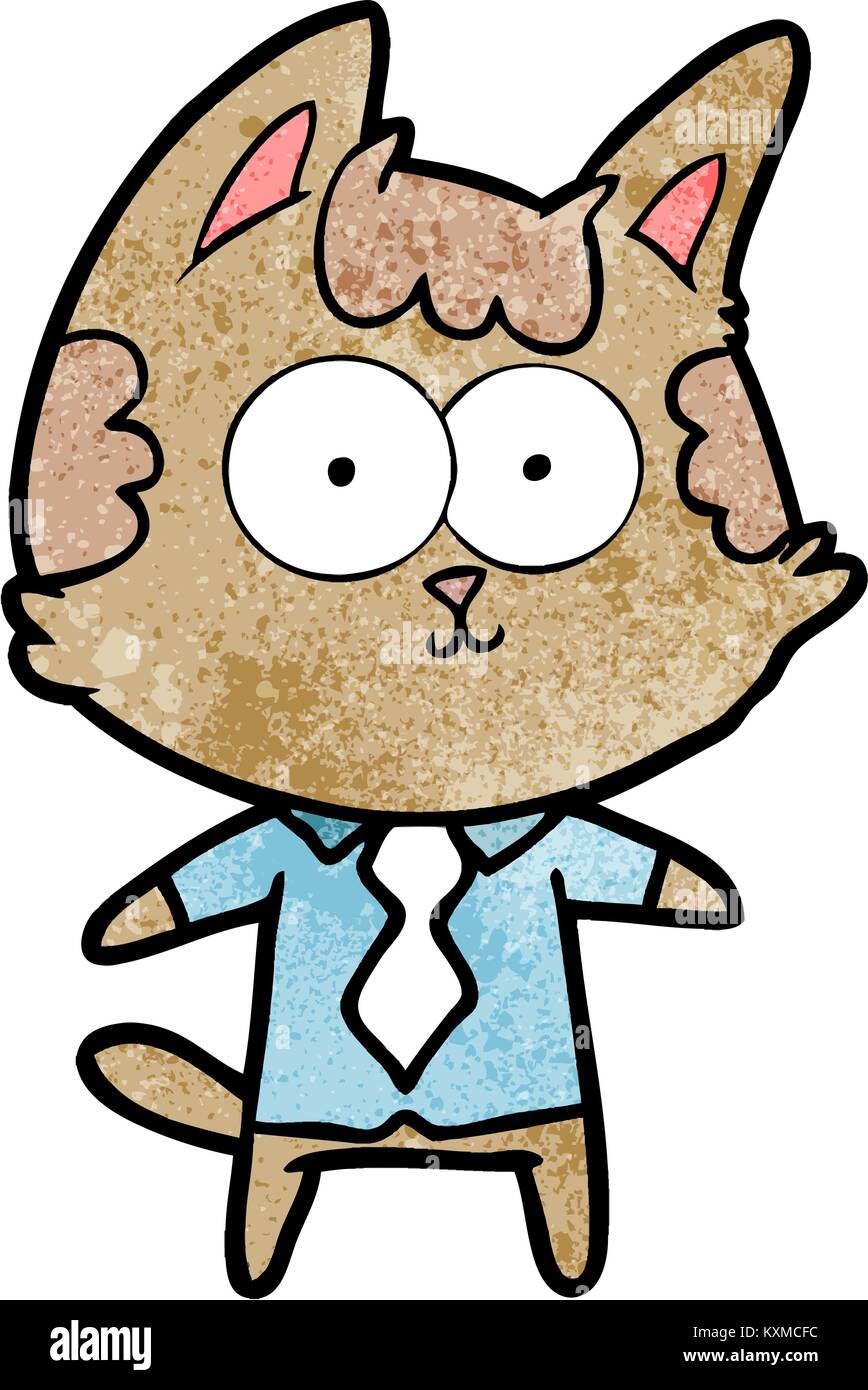 happy cartoon cat office worker Stock Vector Image & Art - Alamy