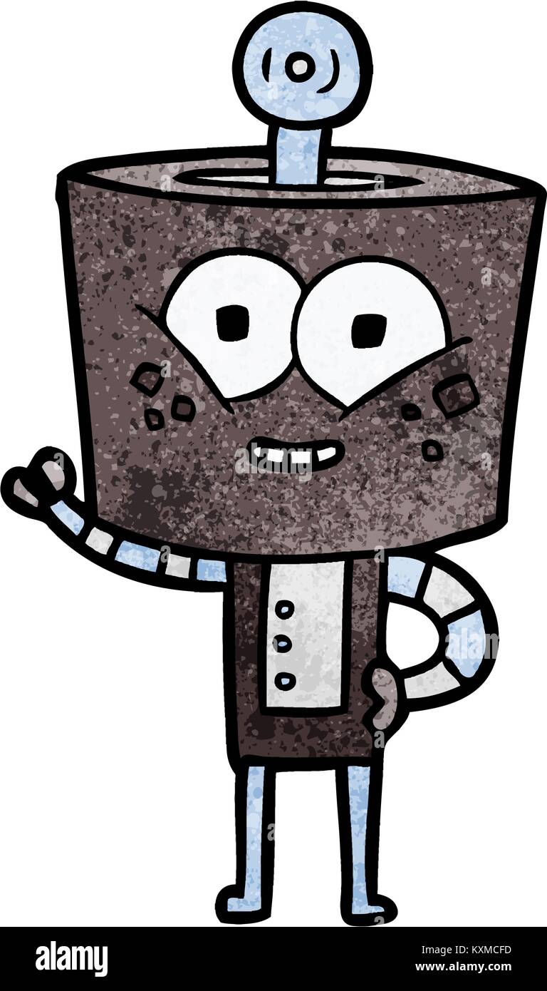 happy cartoon robot Stock Vector Image & Art - Alamy
