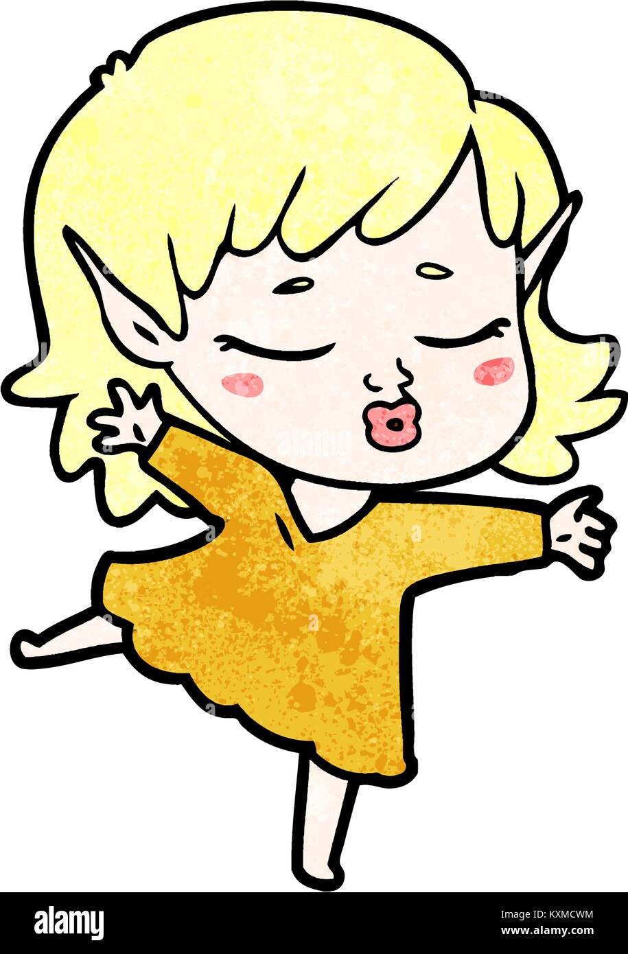 pretty cartoon elf girl dancing Stock Vector Image & Art - Alamy