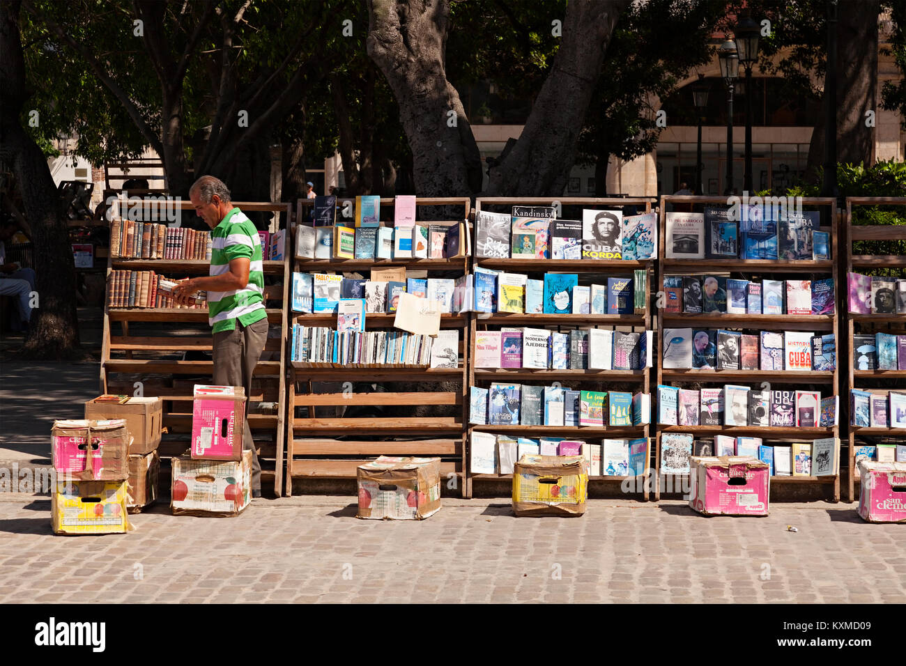 A book vendor along Calle Obispo in Havana, Cuba Stock Photo - Alamy