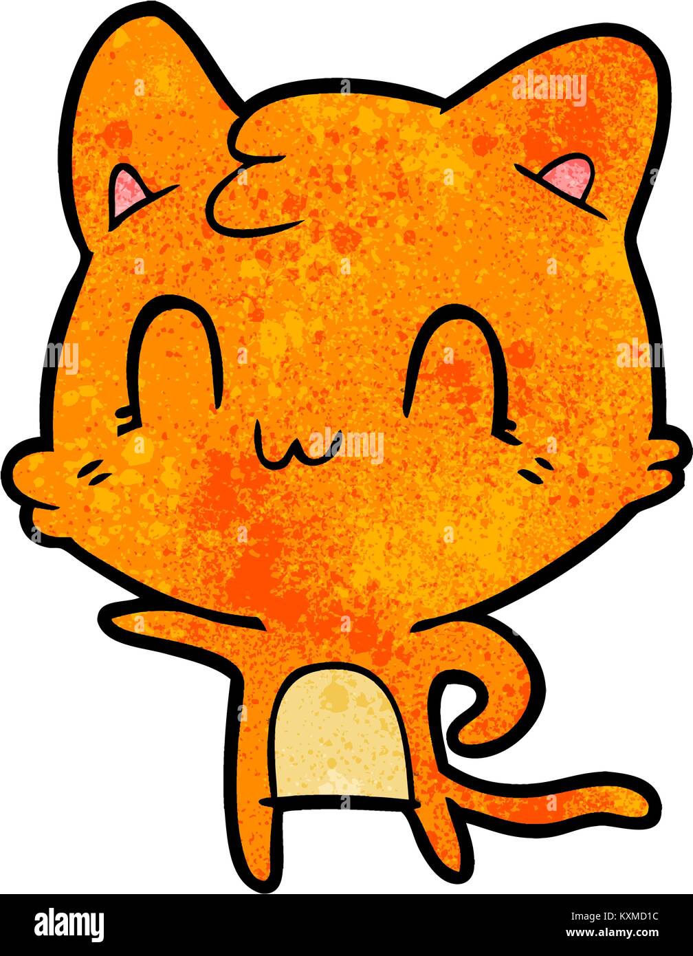 cartoon happy cat pointing Stock Vector Image & Art - Alamy