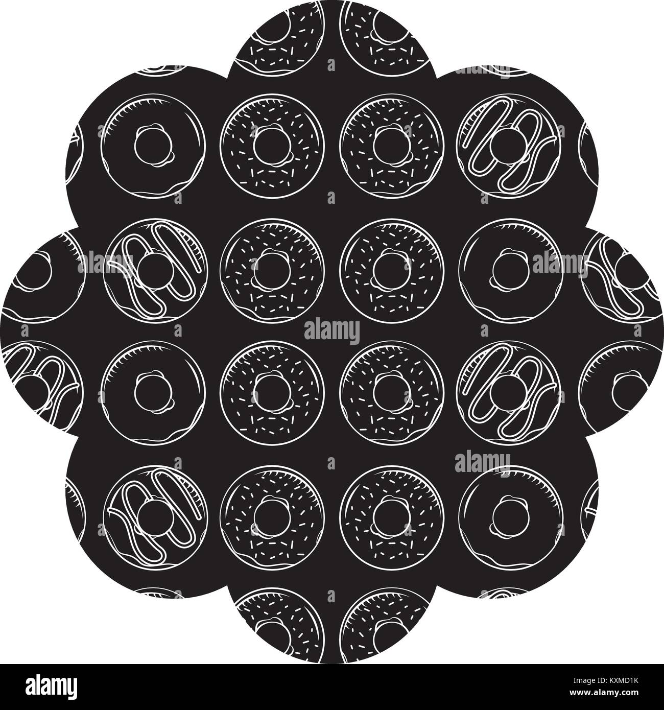 frame with donuts pattern background Stock Vector Image & Art - Alamy