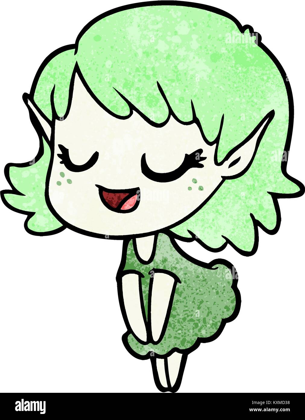 happy cartoon elf girl Stock Vector Image & Art - Alamy