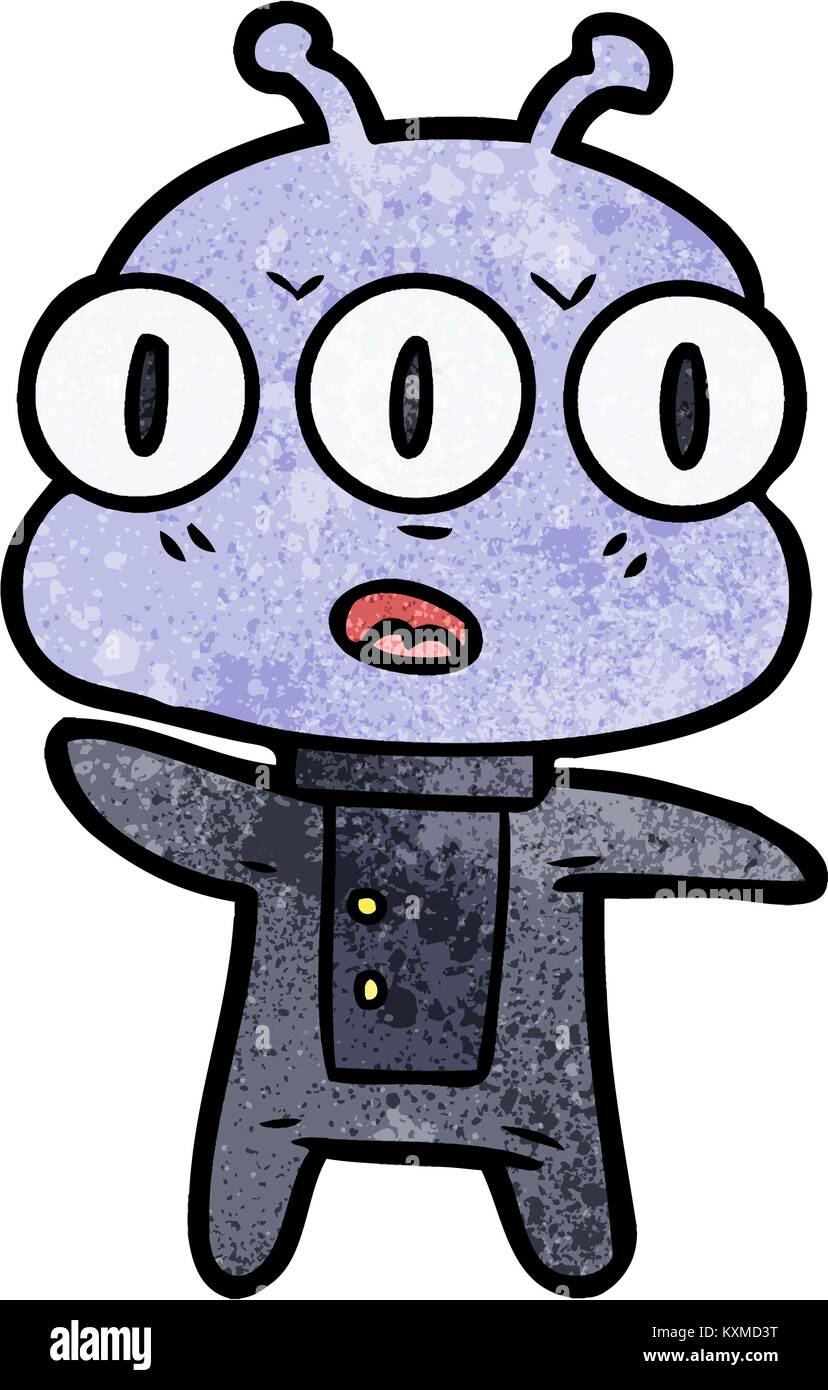 cartoon three eyed alien Stock Vector Image & Art - Alamy