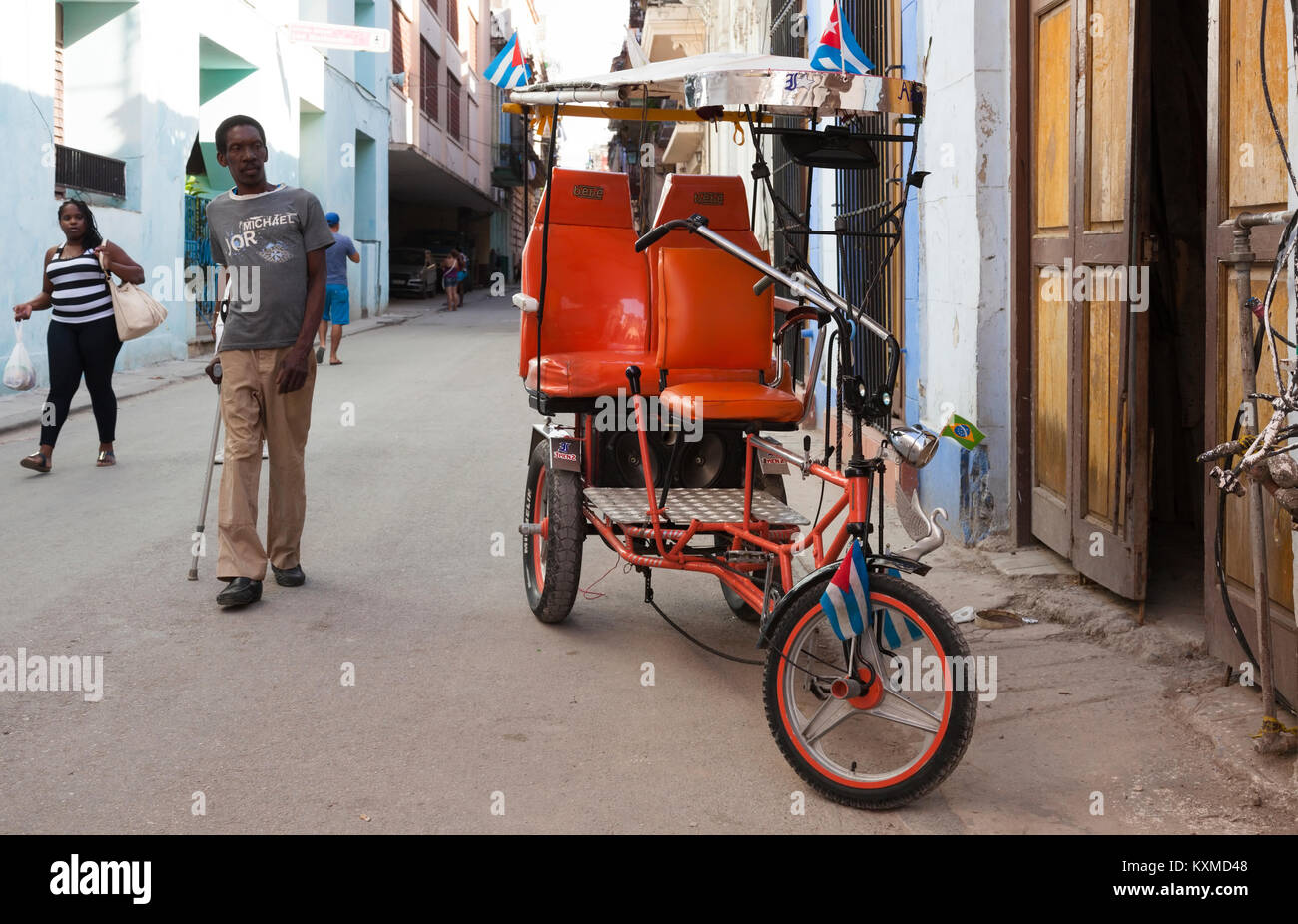 A cycle rickshaw on the street in Havana, Cuba Stock Photo - Alamy