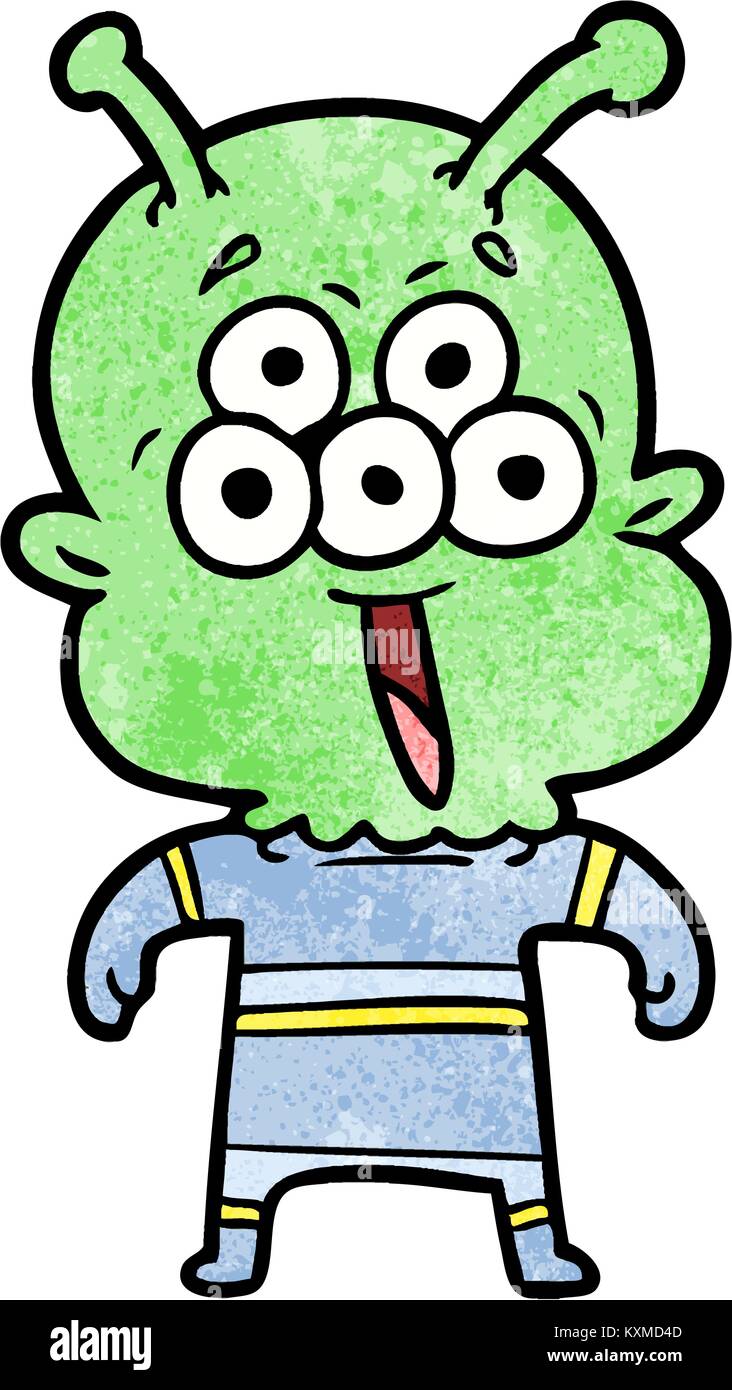 happy cartoon alien Stock Vector Image & Art - Alamy