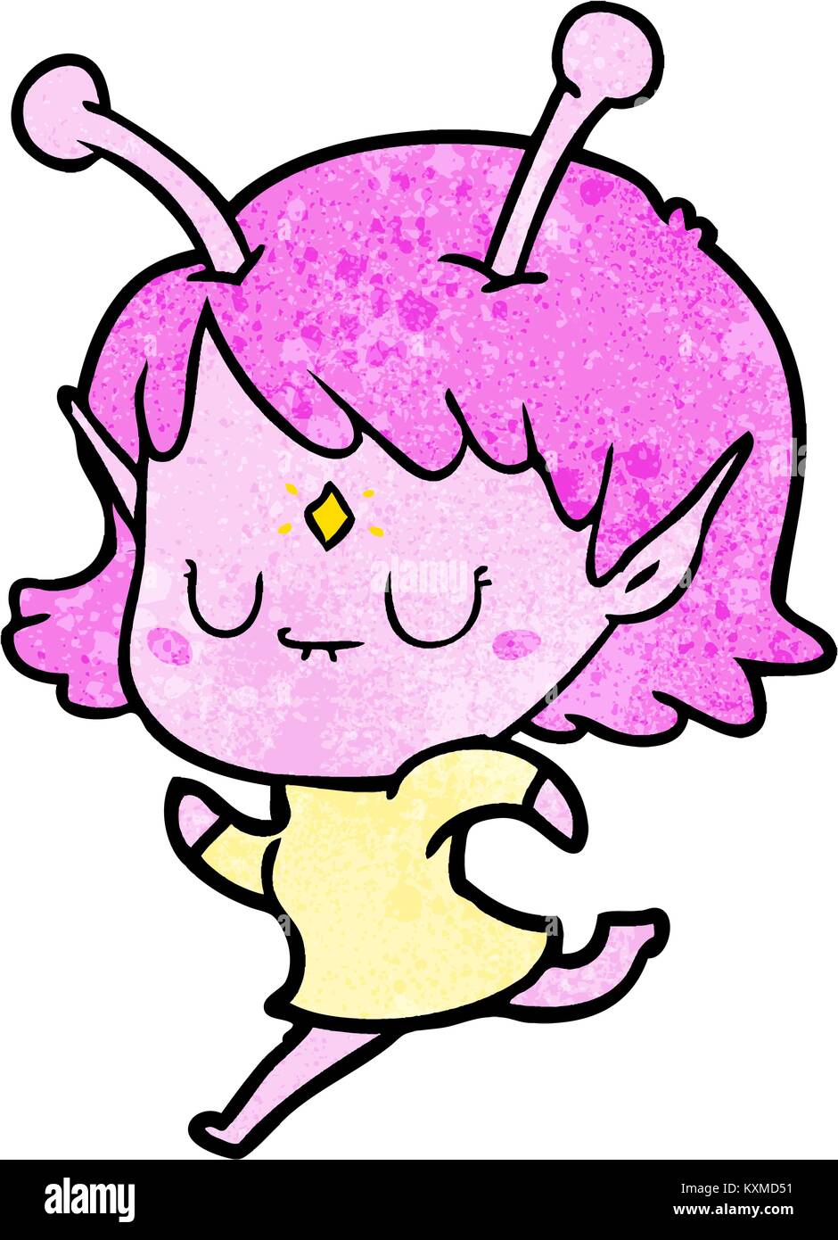 cartoon alien girl Stock Vector Image & Art - Alamy