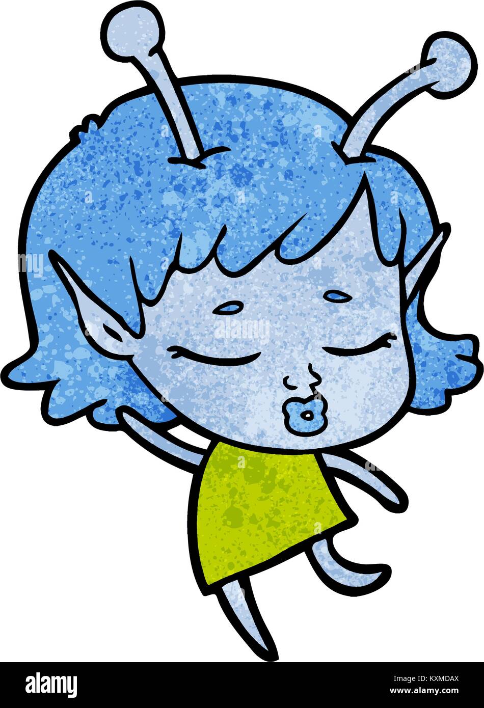 cute alien girl cartoon Stock Vector Image & Art - Alamy