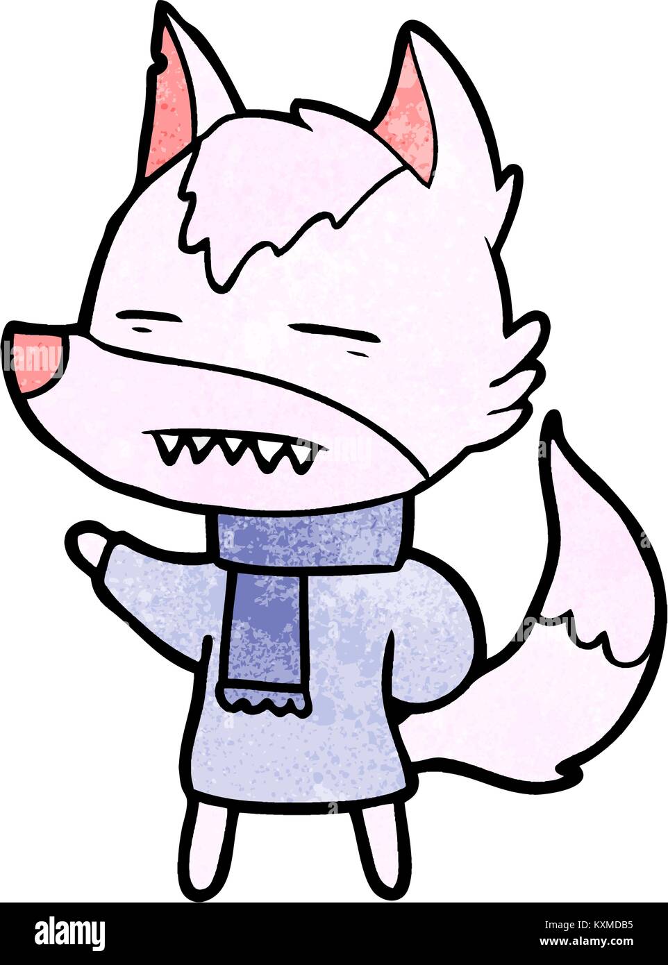 cartoon wolf in winter clothes Stock Vector Image & Art - Alamy