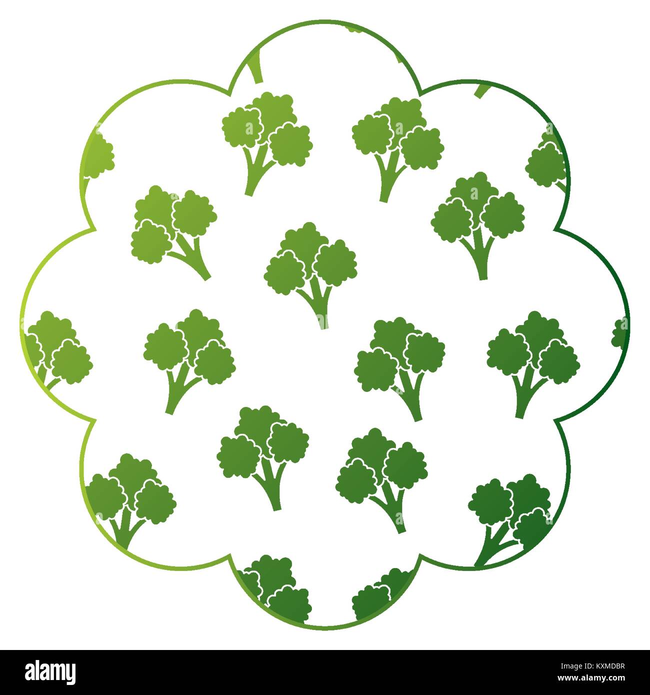 frame with broccoli pattern background Stock Vector Image & Art - Alamy
