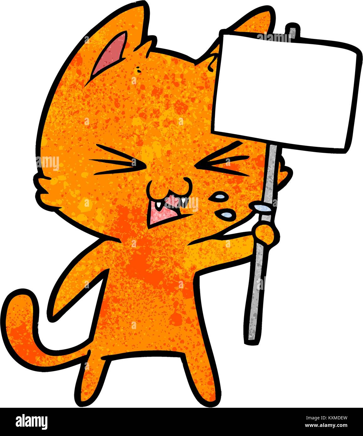 cartoon cat protesting Stock Vector Image & Art - Alamy