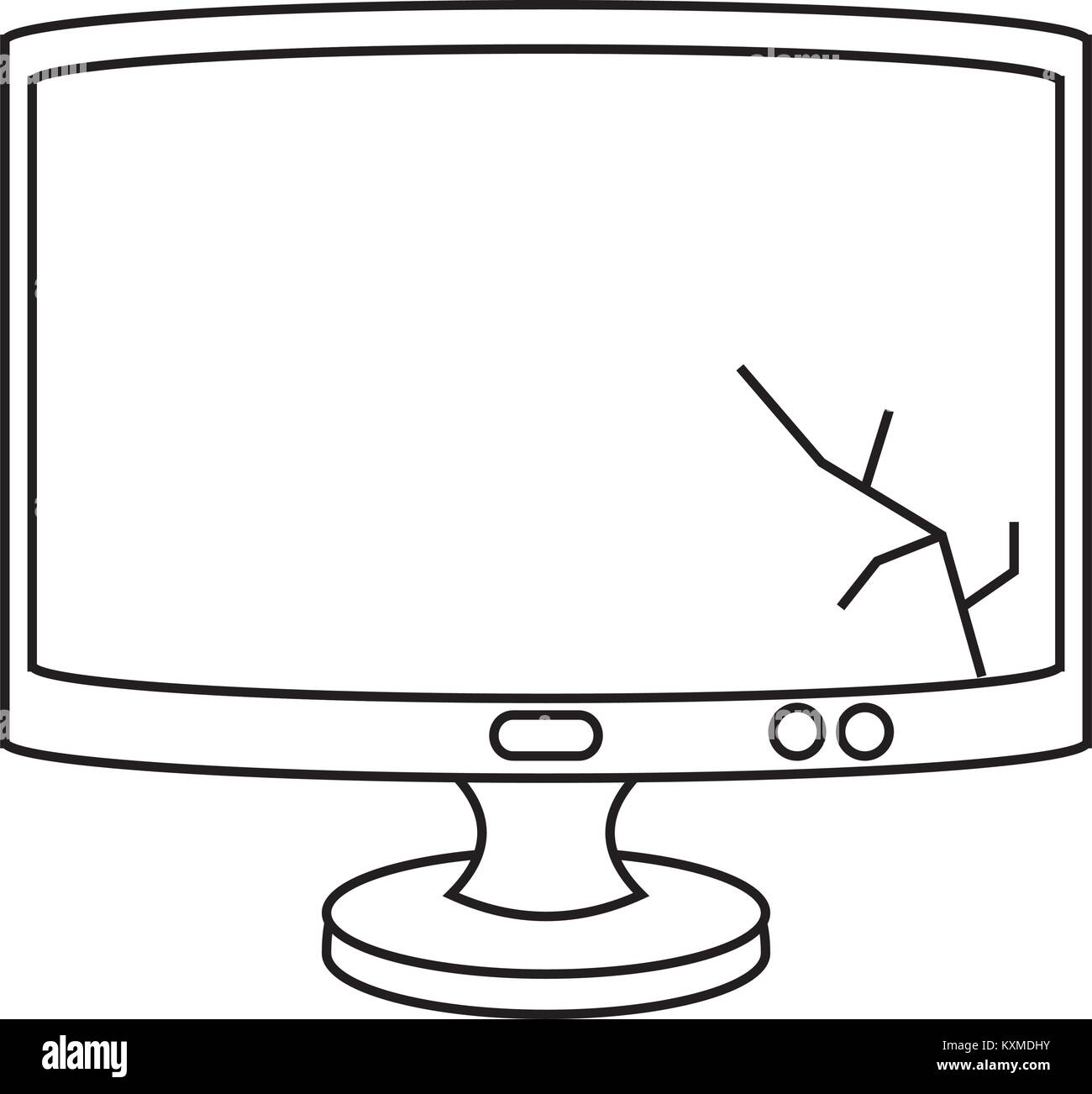 Broken computer monitor Black and White Stock Photos & Images - Alamy