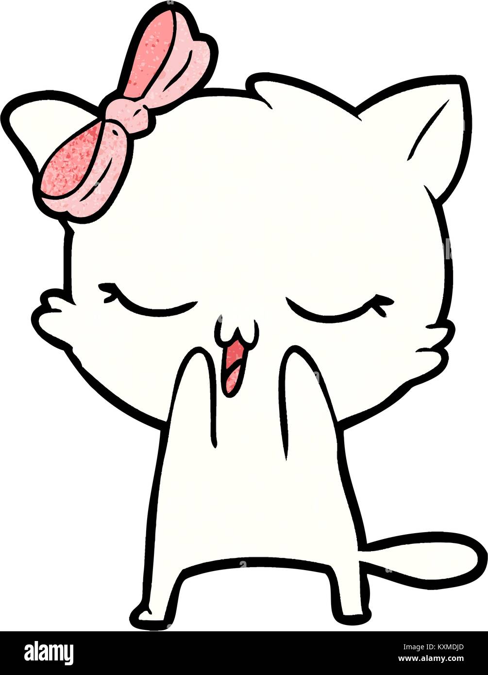 cartoon cat with bow on head Stock Vector Image & Art - Alamy