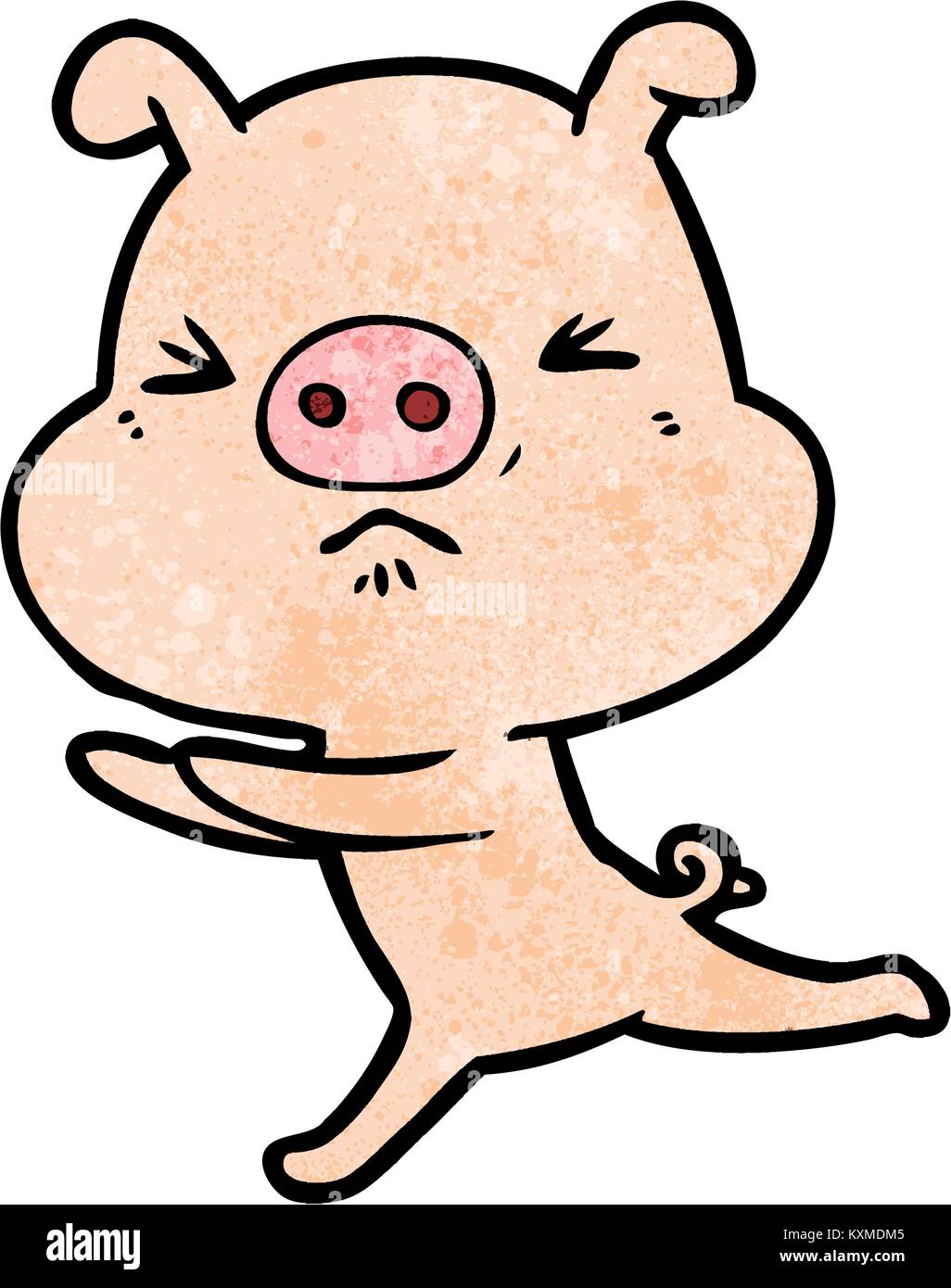 cartoon annoyed pig running Stock Vector Image & Art - Alamy