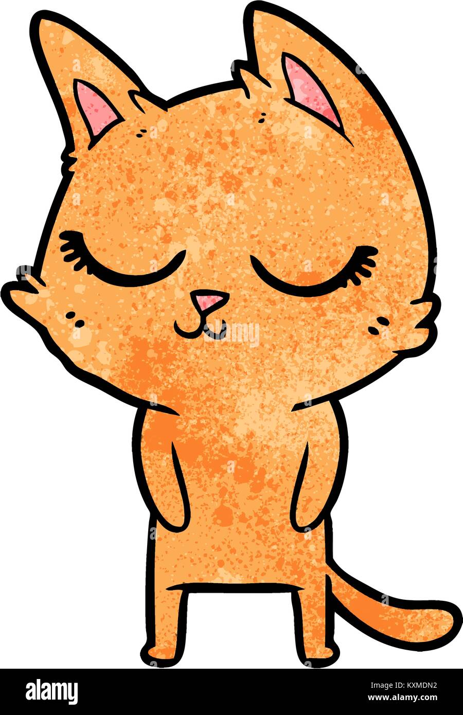 calm cartoon cat Stock Vector Image & Art - Alamy