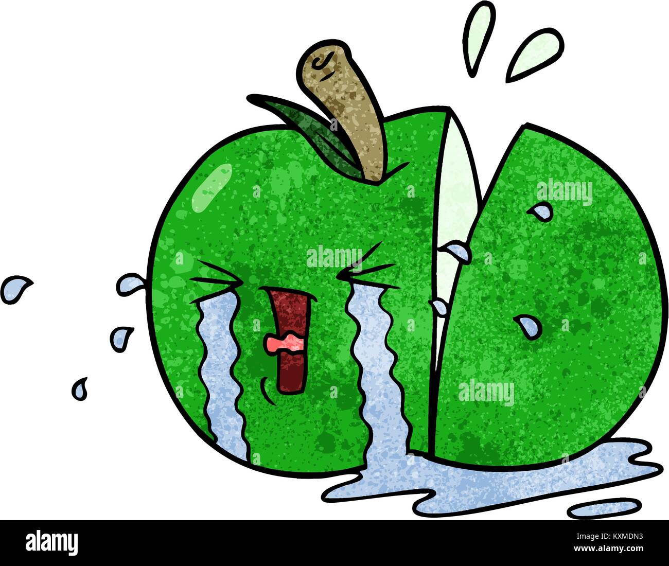cartoon apple crying Stock Vector Image & Art - Alamy