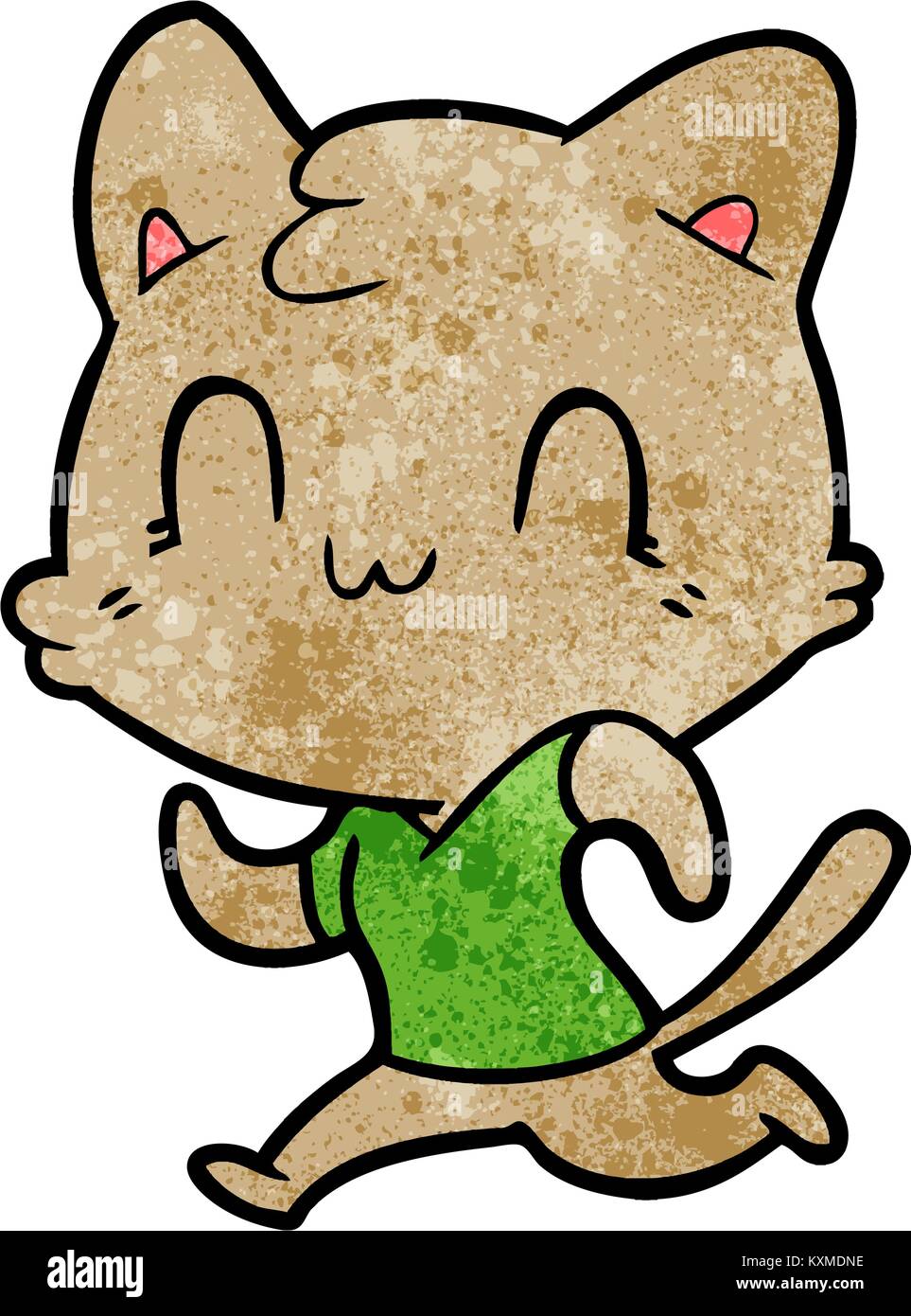 cartoon happy cat running Stock Vector Image & Art - Alamy